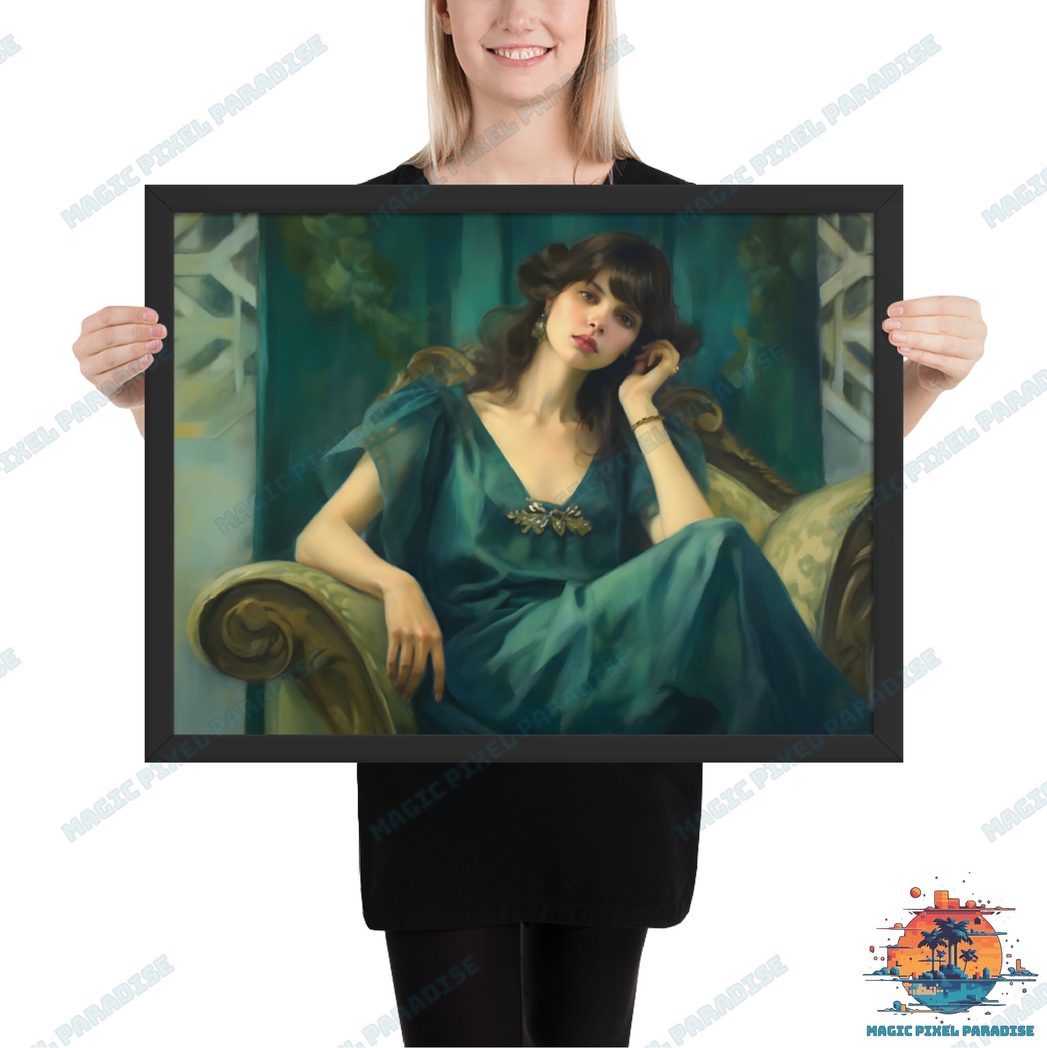Decadent Young Girl Woman Portrait Vintage Wall Art - Etsy