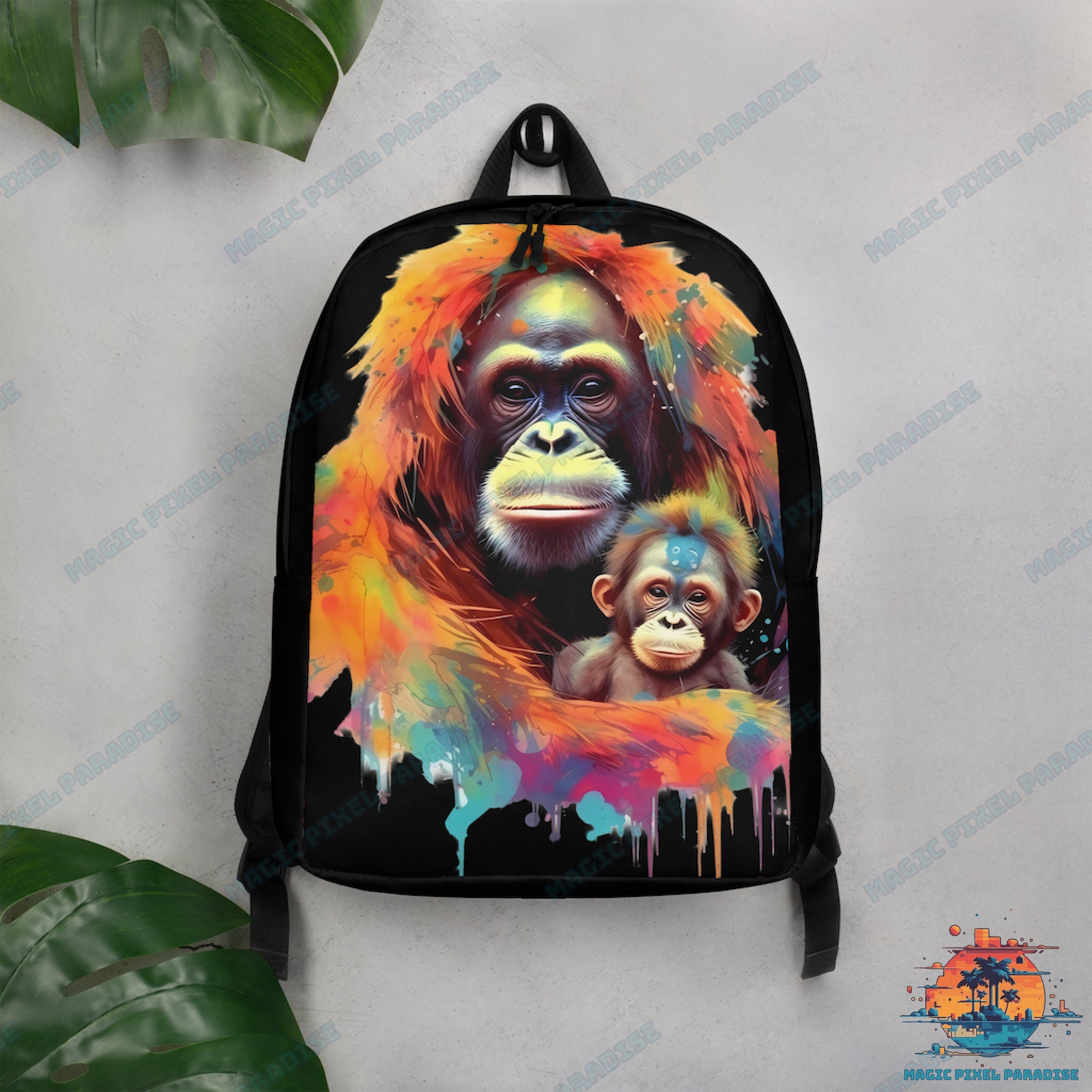 Orangutan Sublimation | Ape Graphics | Rainbow Orangutan Mama & Baby ...