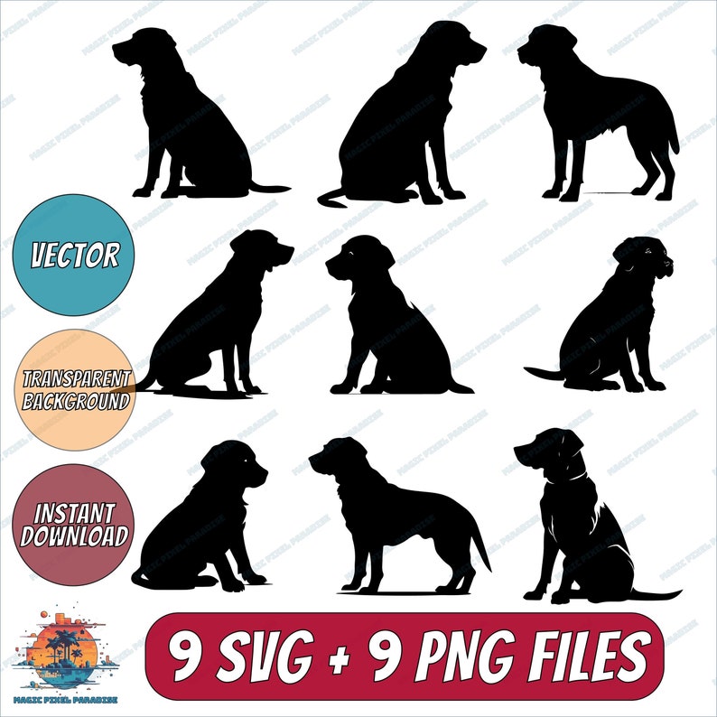 9 Labrador Dog Dogs and Puppies Svg Calcomanía De Perro - Etsy