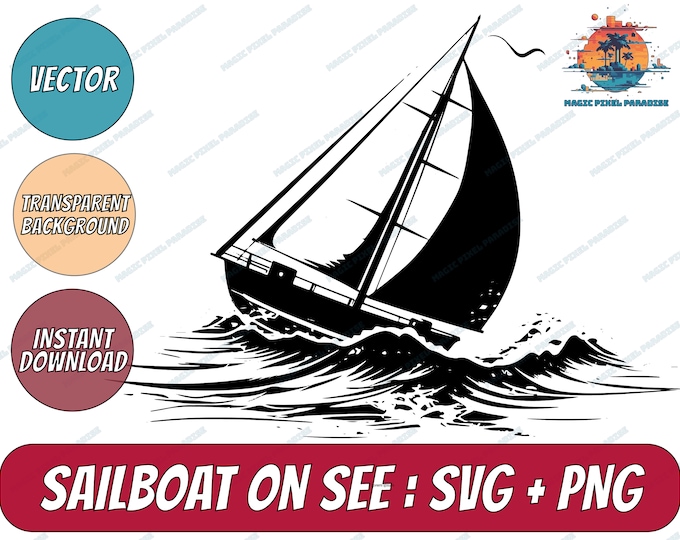 Sailboat SVG File, Sailing SVG File for Cricut, Sailboat Clipart ...