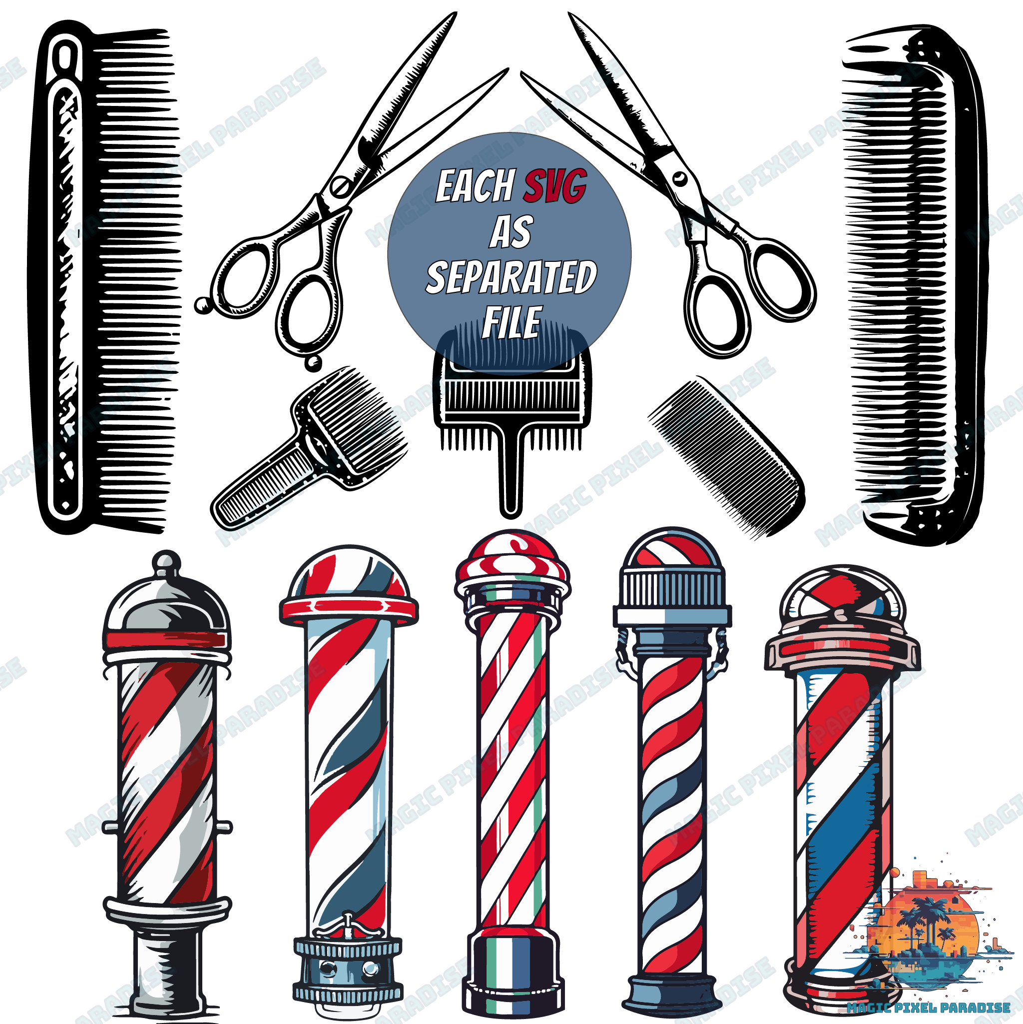 Barber Mega Bundle SVG | Barber Designs Clipart | Hairstylist SVG ...