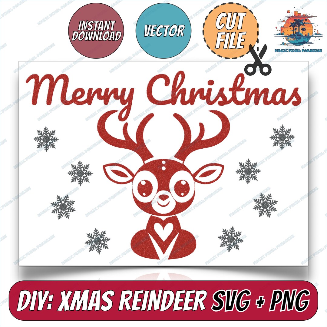 SVG: DIY Reindeer Christmas Card Design | Merry Christmas Card ...