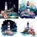 Watercolor Lighthouses Clipart - Cute Nautical Ocean Clip Art Graphics ...