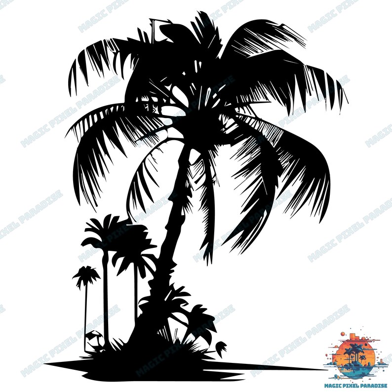Palmtree SVG, Palm Tree SVG File, Palme Tree Print, Tropical PNG ...