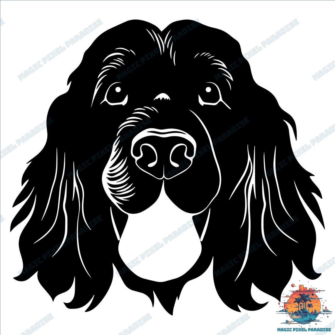 Cute English Cocker Spaniel SVG, Dog Svg File for Cricut, Face, Head ...