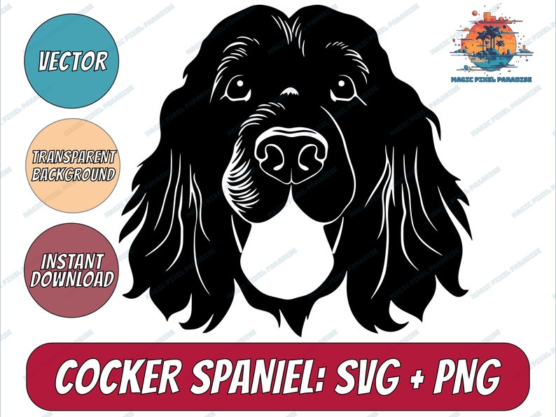 Cute English Cocker Spaniel SVG, Dog Svg File for Cricut, Face, Head ...