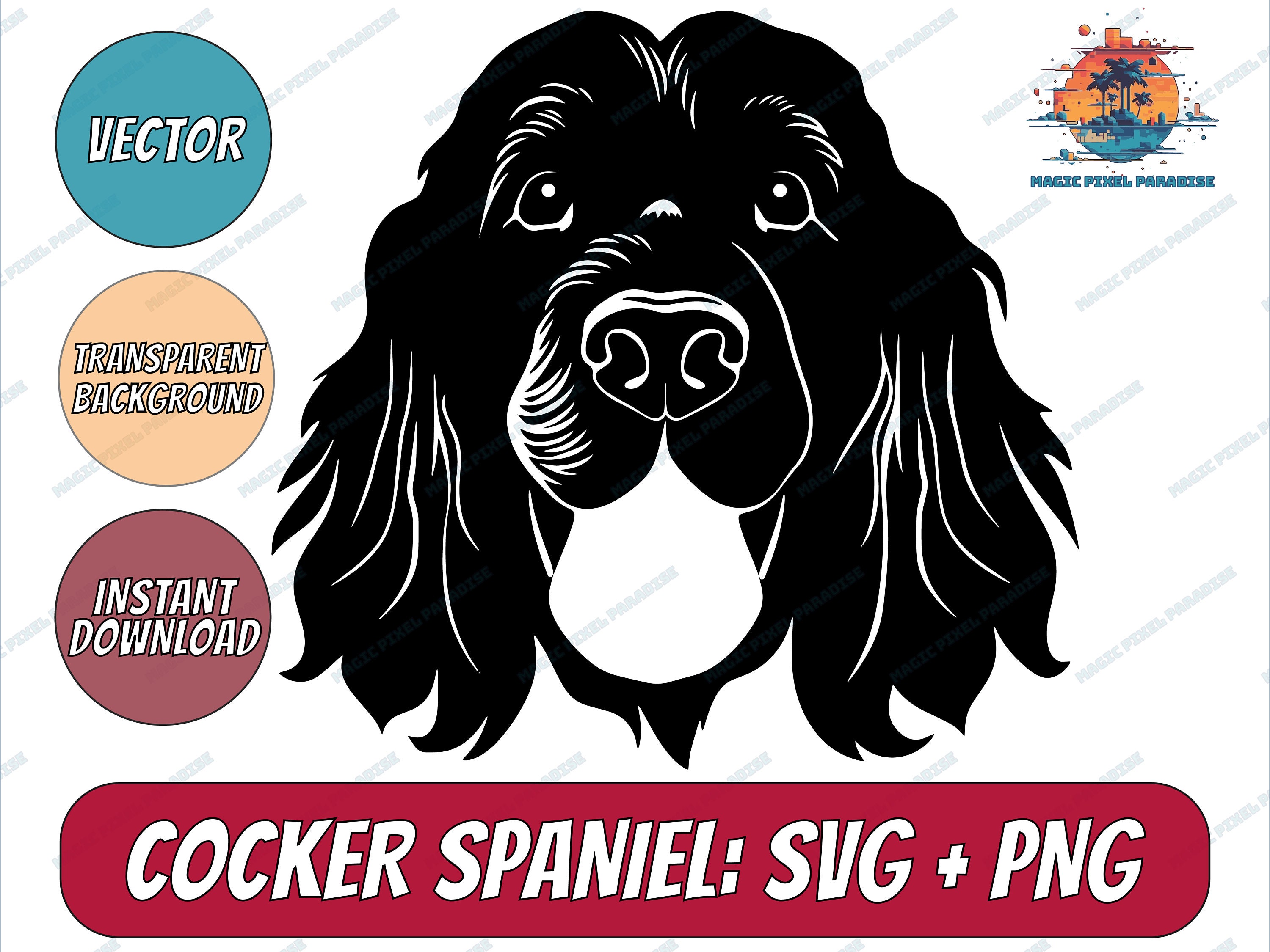 Cute English Cocker Spaniel SVG, Dog Svg File for Cricut, Face, Head ...