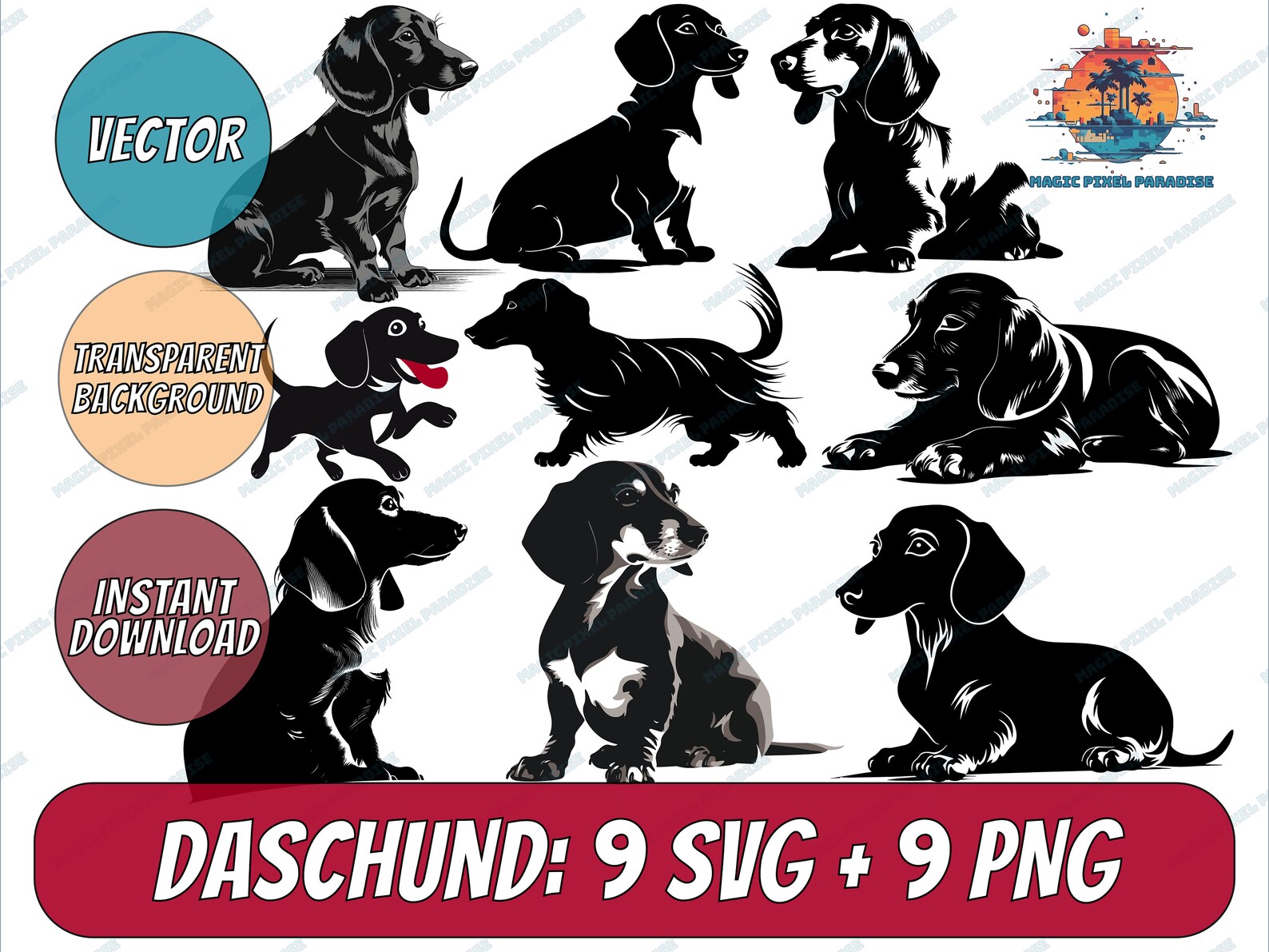 Dachshund SVG Bundle, Wiener Dog Svg Bundle, Dachshund Paw Svg, Dog ...
