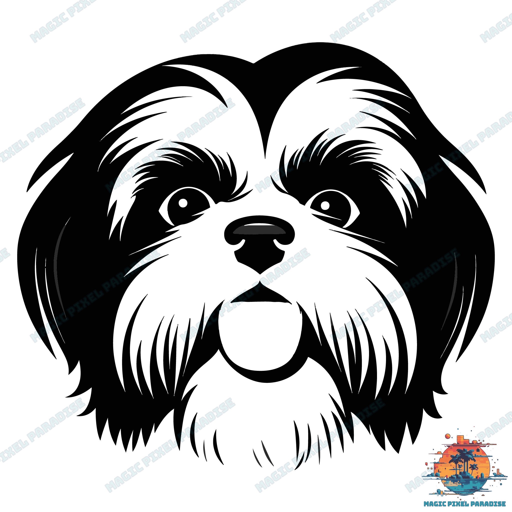9 Shih Tzu Face SVG Silhouette, Shih Tzu Puppy, SVG for Cricut, Shih ...