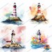 Watercolor Lighthouses Clipart Cute Nautical Ocean Clip Art - Etsy