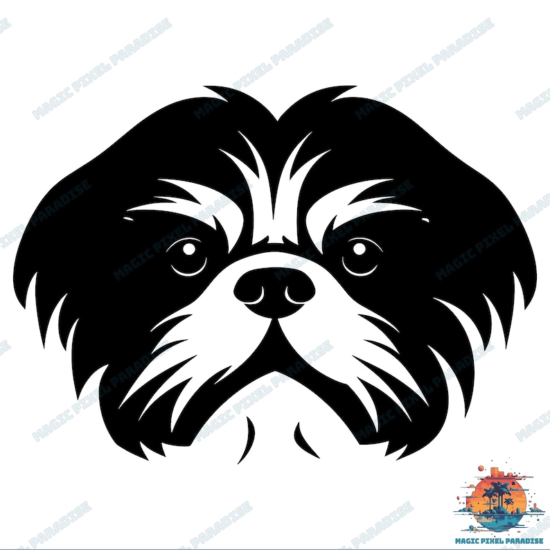 9 Shih Tzu Face SVG / Silhouette Shih Tzu cachorro SVG para - Etsy México