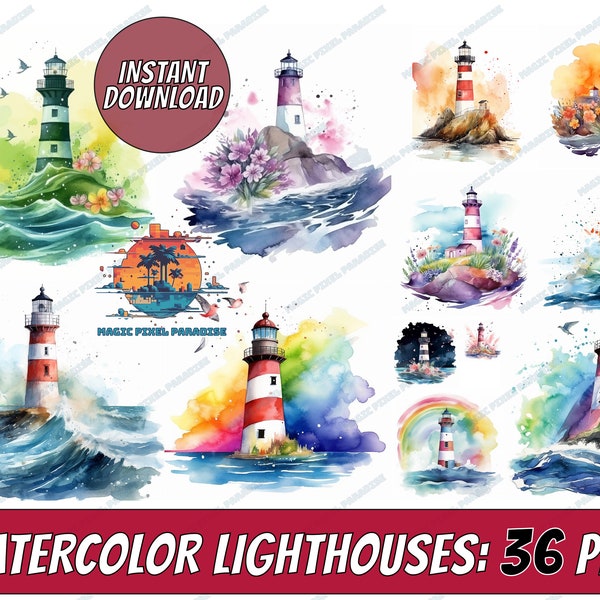 Lighthouse Clipart - Etsy