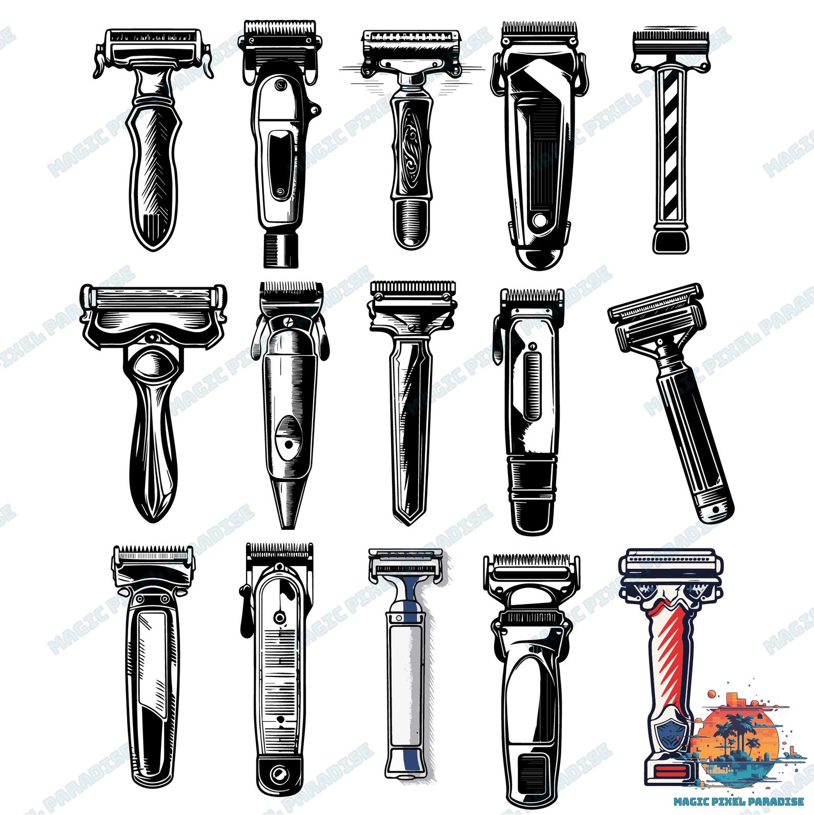 Barber Mega Bundle SVG | Barber Designs Clipart | Hairstylist SVG ...