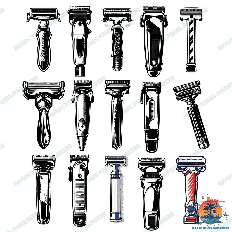 Barber Mega Bundle SVG Barber Designs Clipart Hairstylist SVG Digital ...