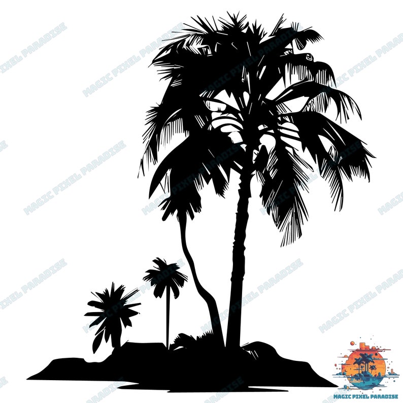 Palmera SVG, Archivo SVG de palmera, Impresión de árbol de palmera, PNG ...