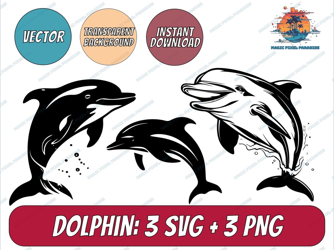 3 Dolphin SVG Files for Cricut Instant Digital Download, Perfect for ...