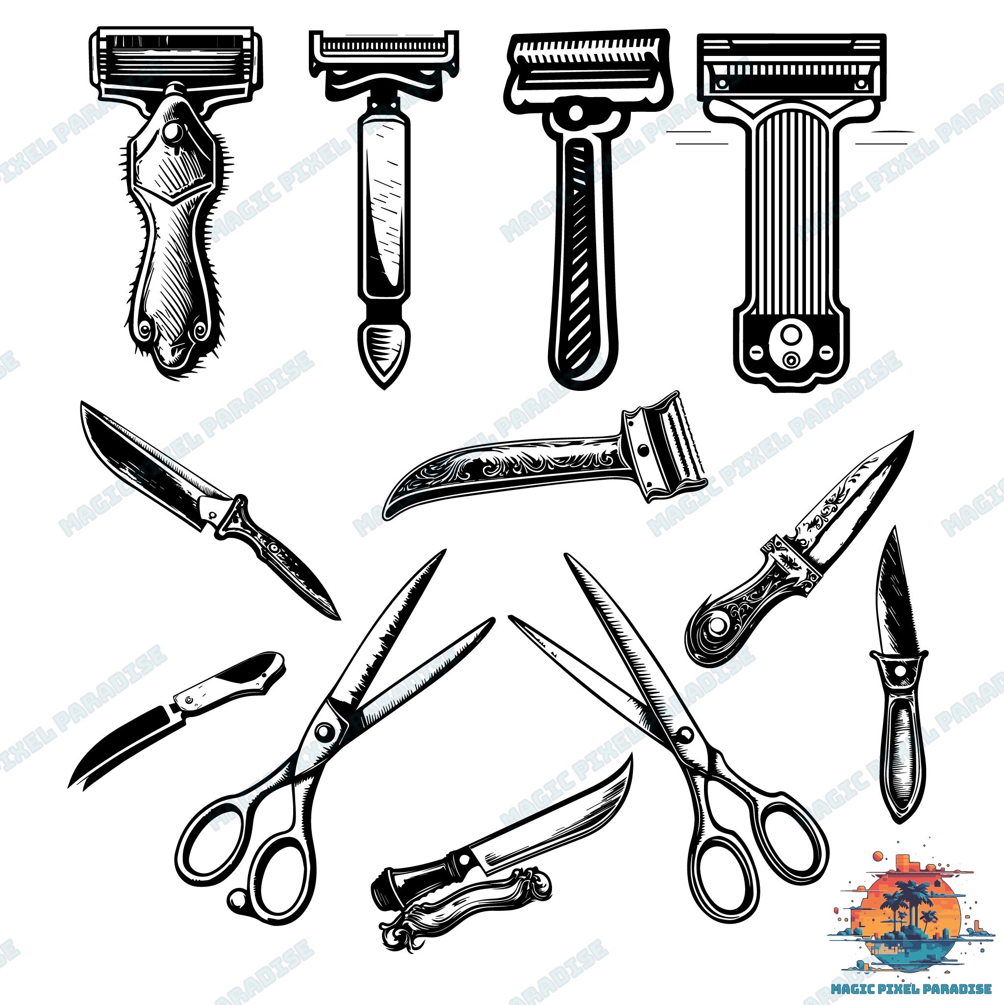 Barber Mega Bundle SVG | Barber Designs Clipart | Hairstylist SVG ...