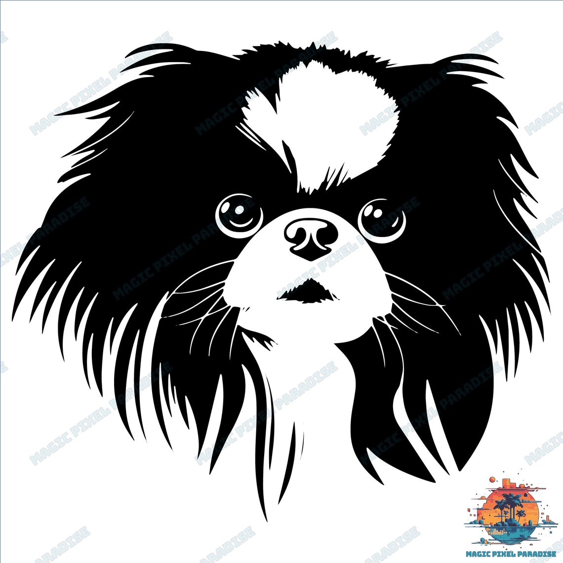 Cute Japanese Chin | SVG Vector Graphic Art | Cute Dog Design Japanese ...