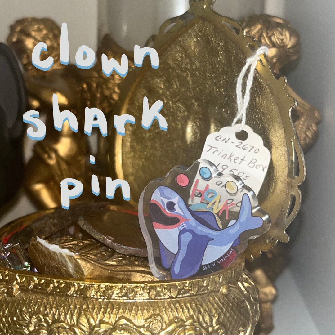 Clown Shark Pin Acrylic 1.5 Inch Honk Clowncore - Etsy