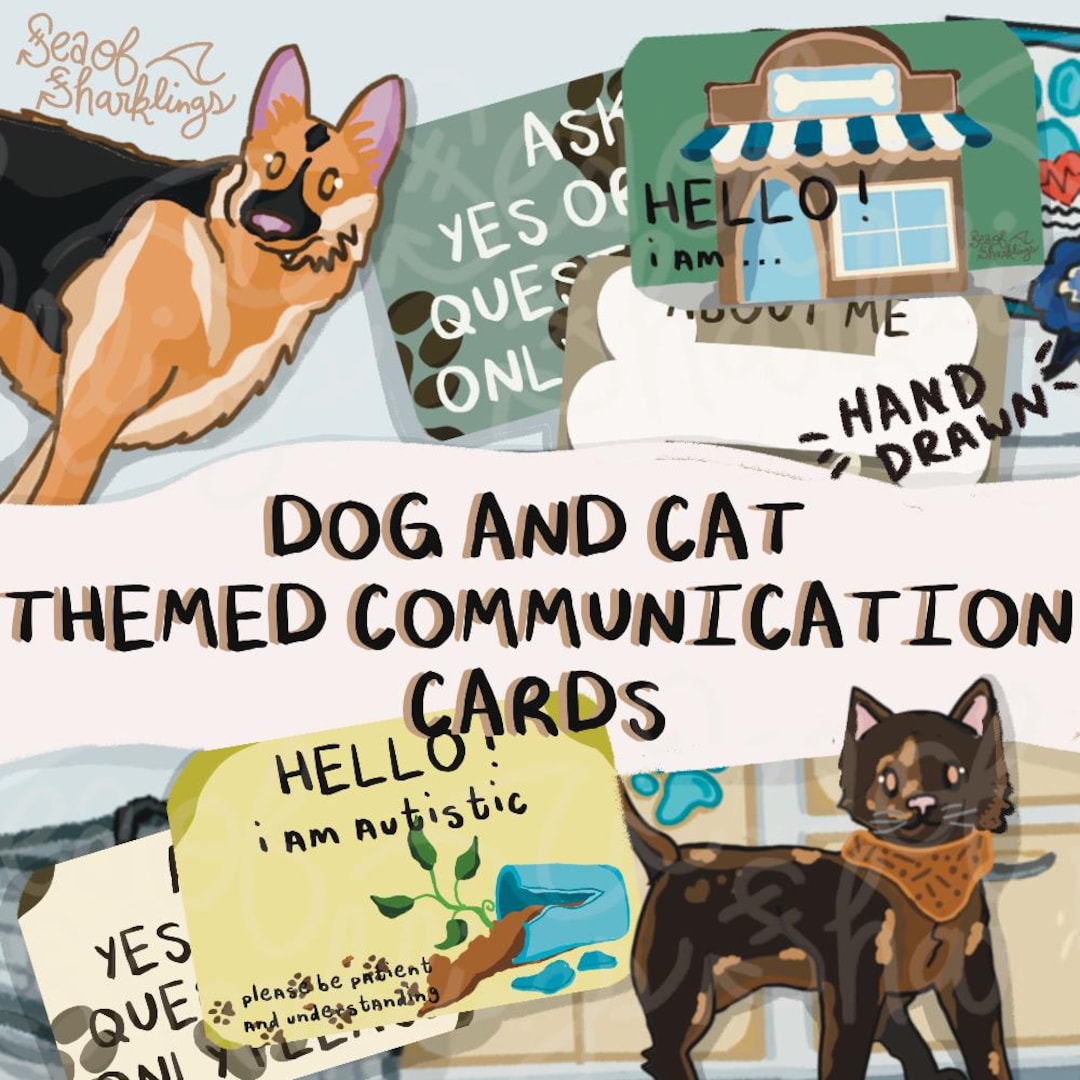 Dog & Cat Communication Cards Keychain | Autism, Nonverbal / Speaking ...