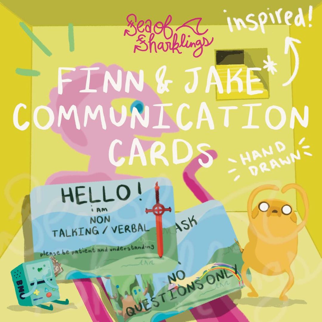 Finn and Jake Communication Cards Keychain | Autism, Nonverbal ...