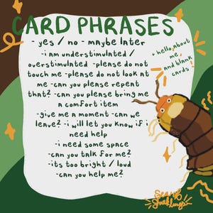 Insect & Moth Communication Cards Keychain | Autism, Nonverbal ...