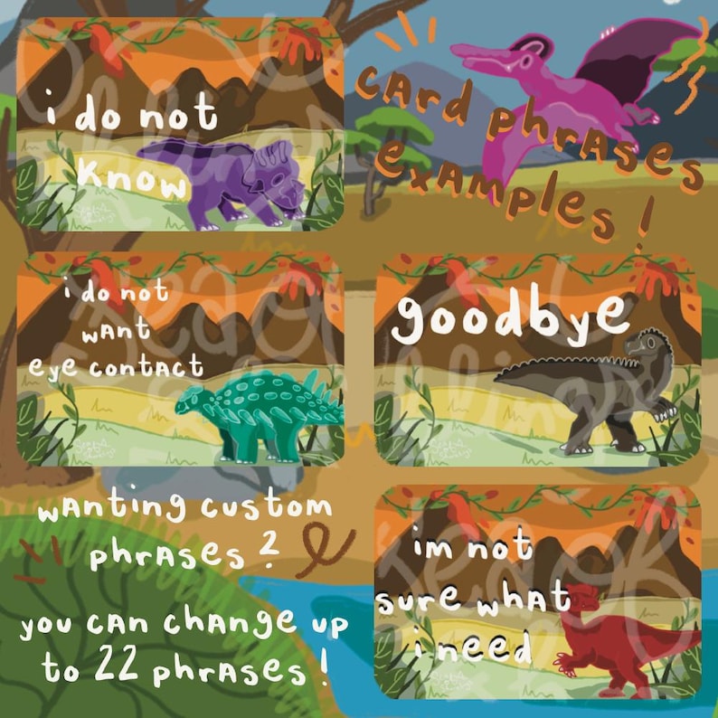 Dinosaur Communication Cards Keychain | Autism, Nonverbal / Speaking ...