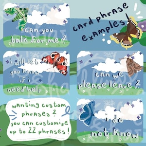 Insect & Moth Communication Cards Keychain | Autism, Nonverbal ...