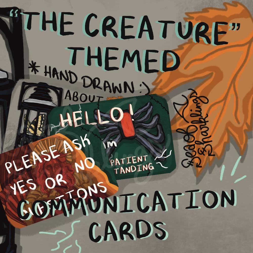 The Creature Themed Communication Cards Keychain | Autism, Nonverbal ...