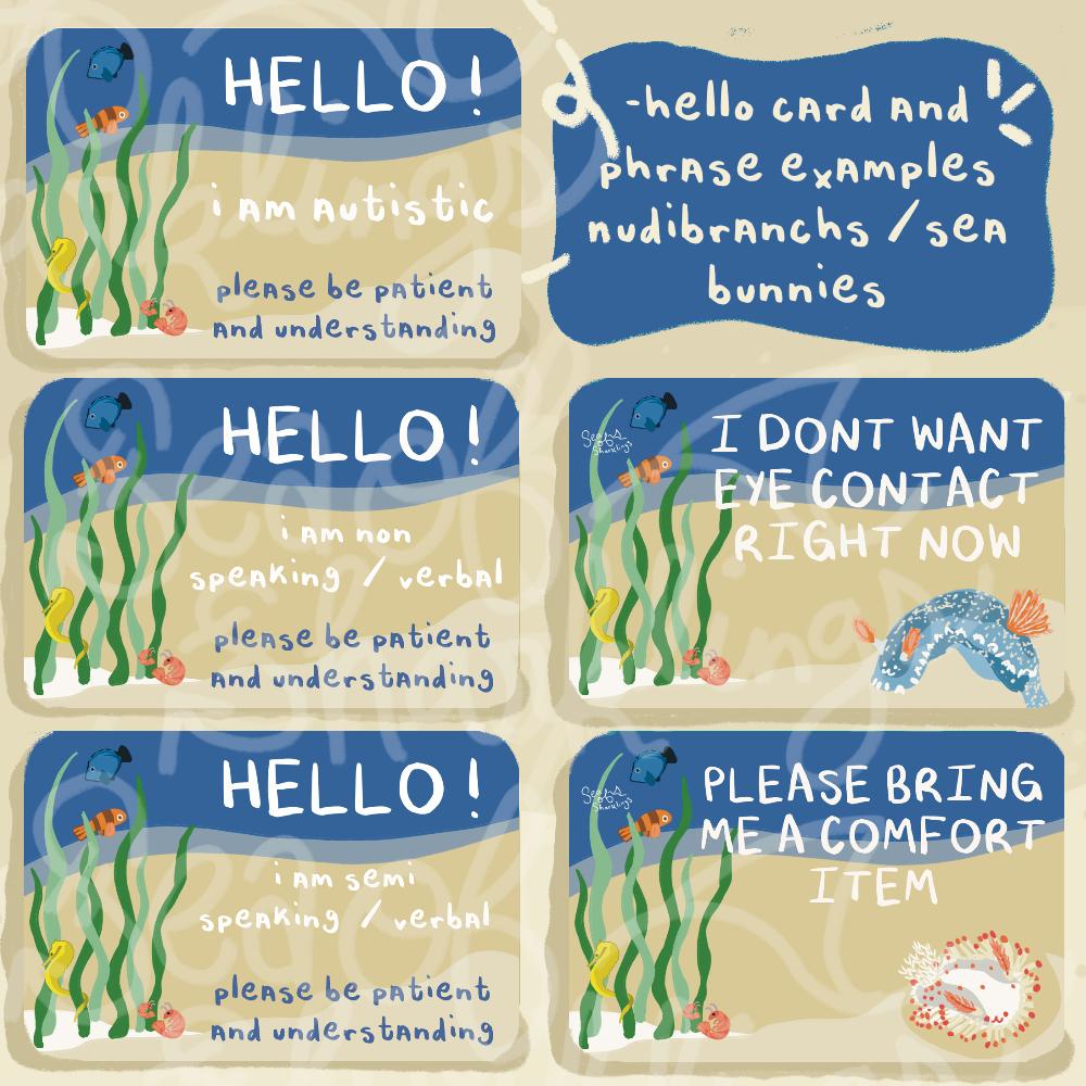 Octopus / Squid, Jellyfish, & Nudibranch Themed Communication Cards ...