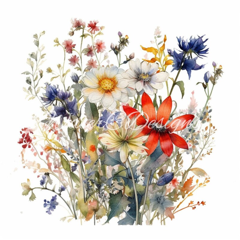Wildflower Clipart - Etsy