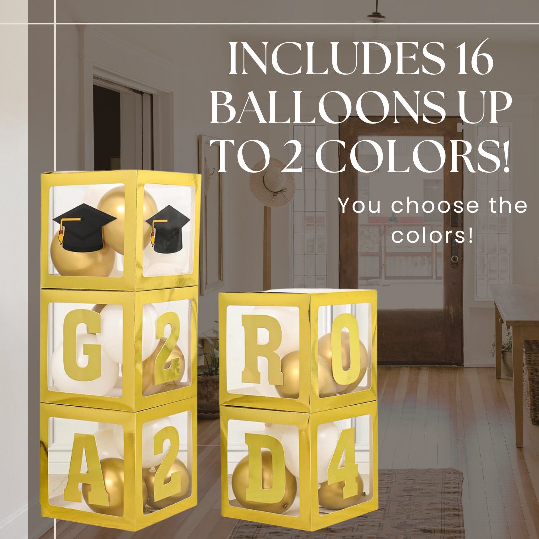Graduation Balloon Boxes Graduation Party Decorationincludes Any Color ...