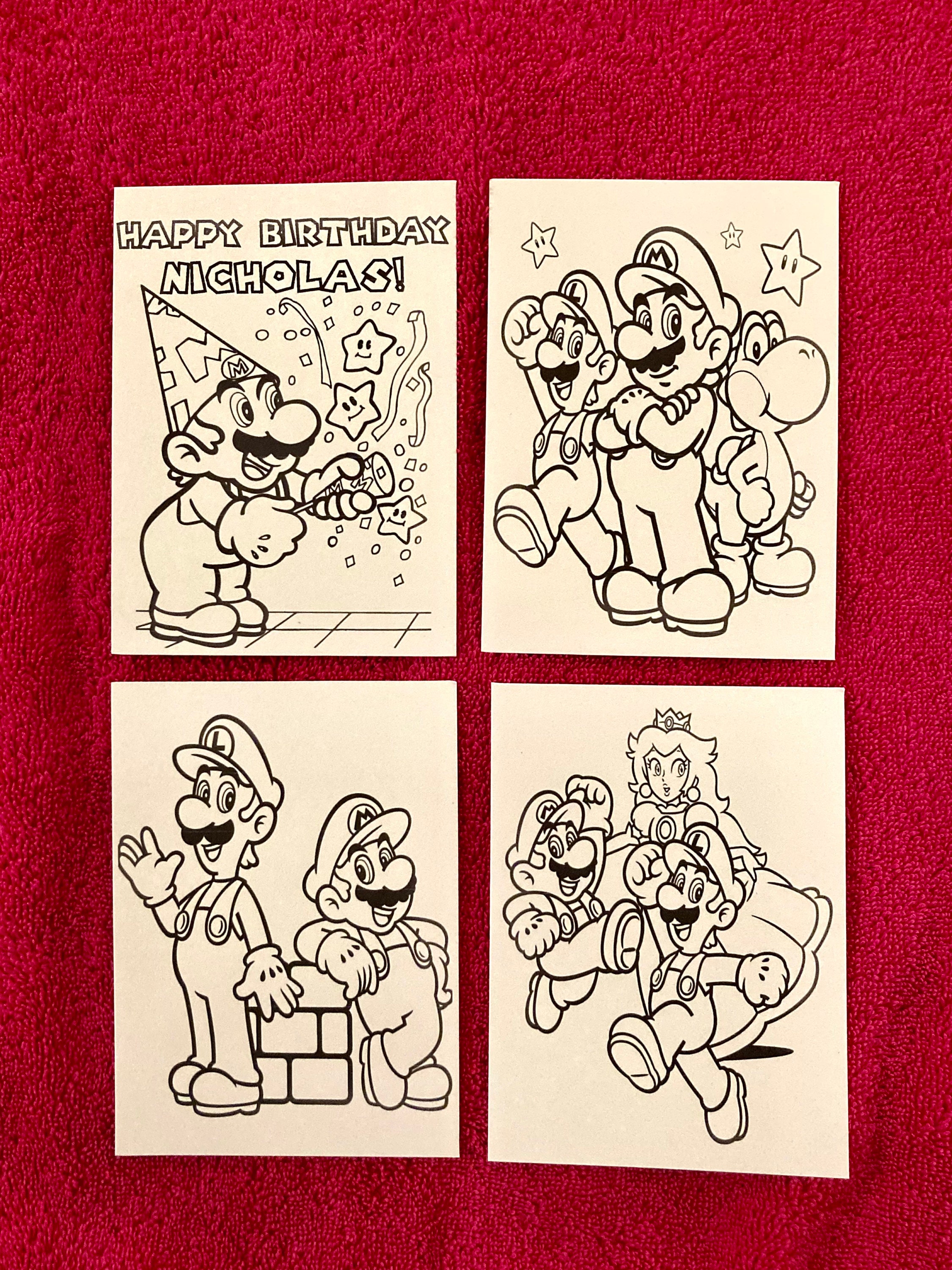 Personalized Super Mario Birthday Printable Mini Coloring - Etsy