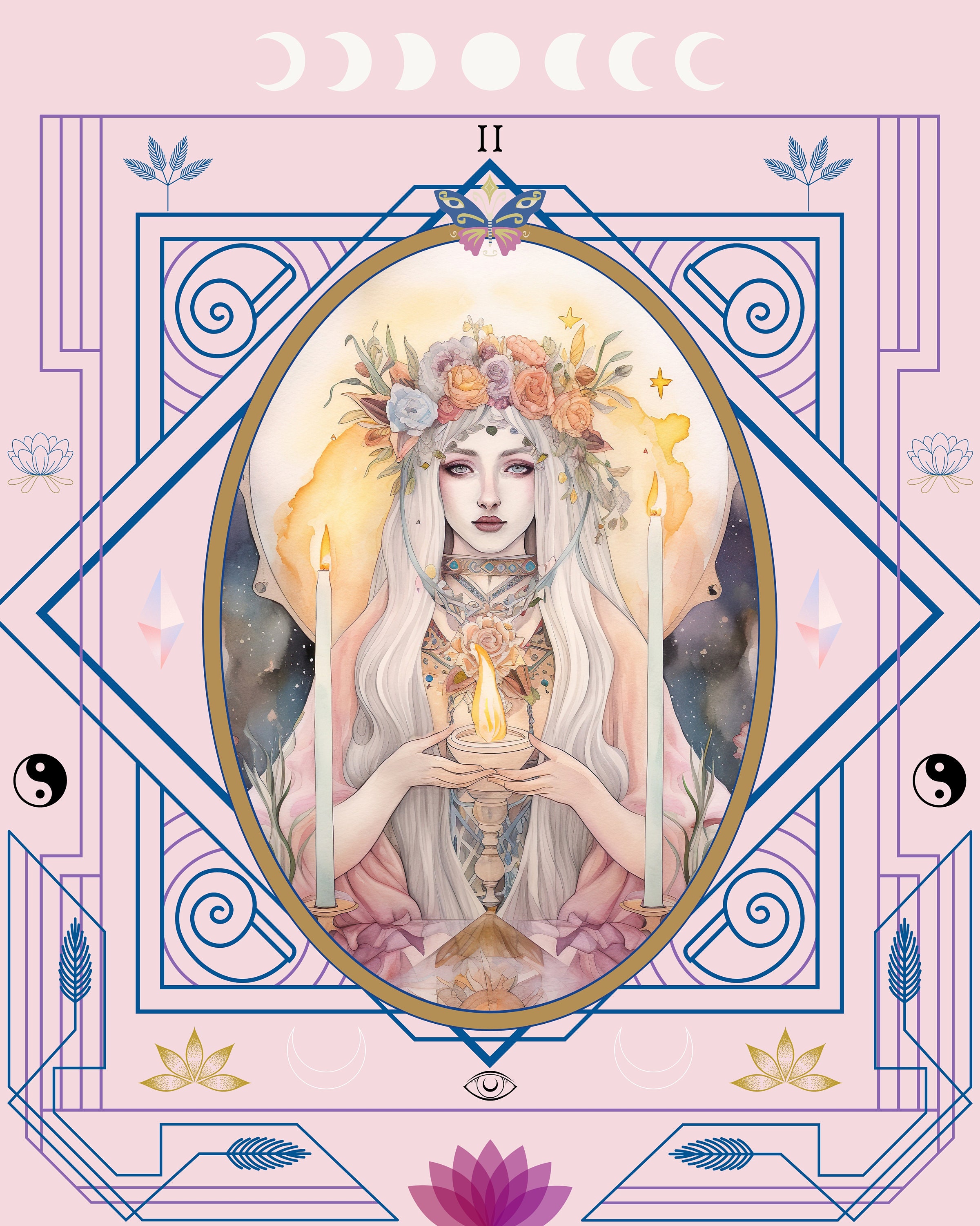 The High Priestess Tarot Card Poster, Digital Download Print, Spiritual ...