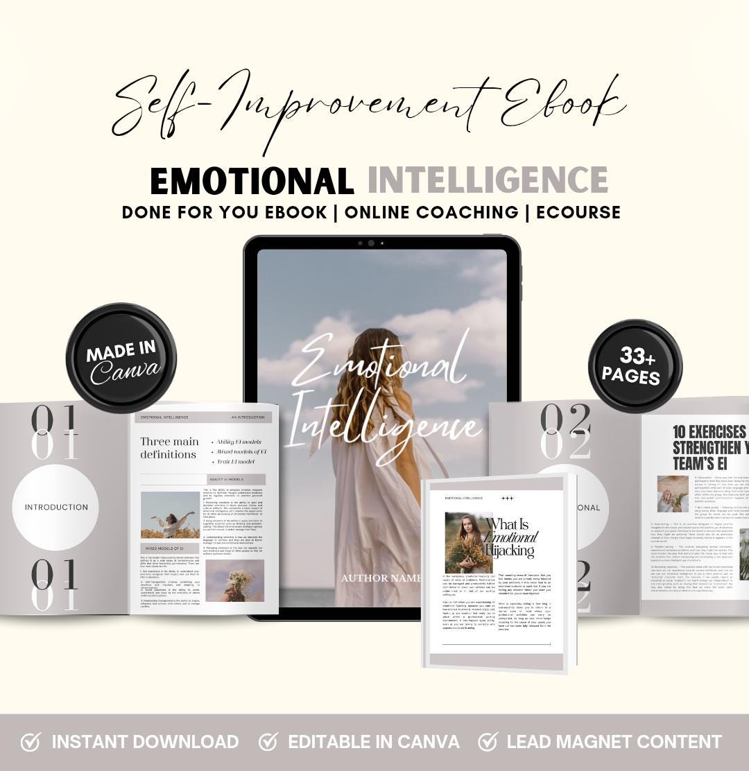 Emotional Intelligence Ebook, Emotion Control Guide, Self Awareness ...