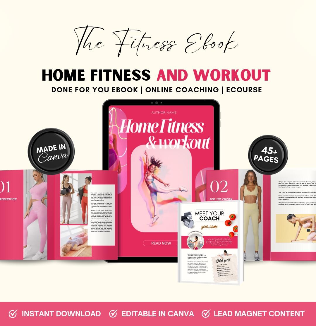 Home Fitness & Workout Ebook, Exercise for Beginner, PLR Ebook, Lead ...