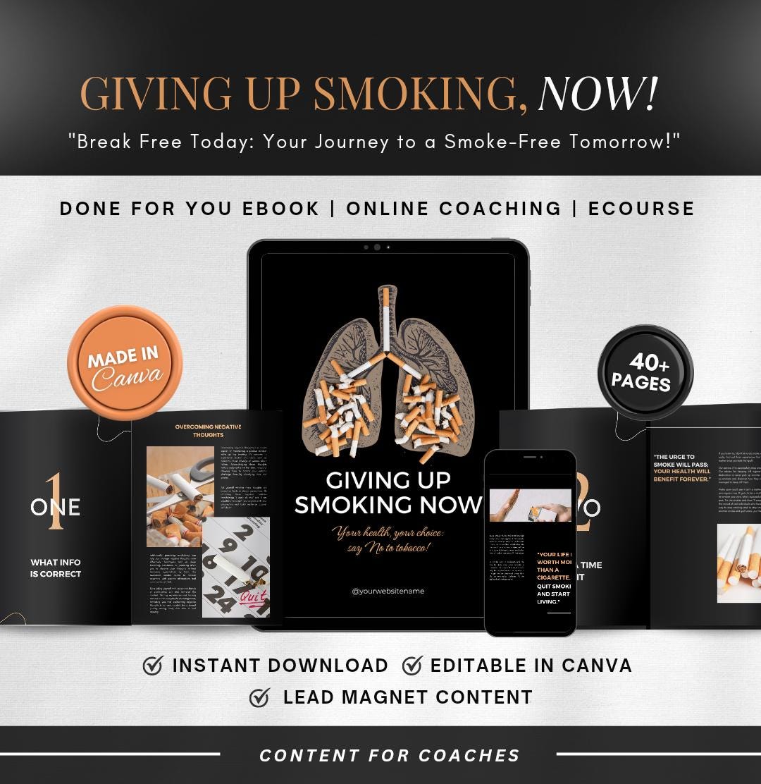 Giving up Smoking Now Ebook, Quit Smoking Ebook, How to Stop Smoking ...
