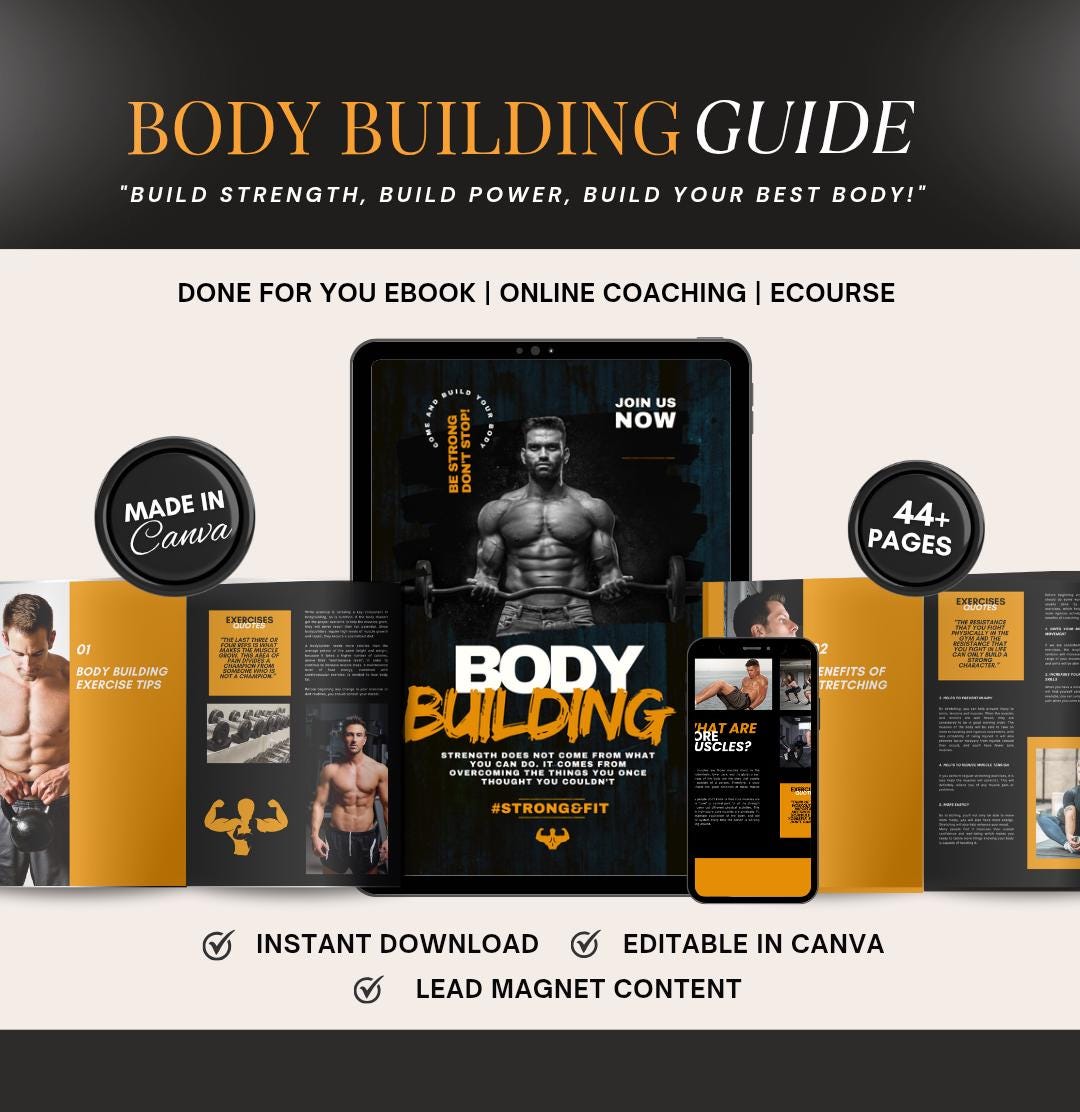 Body Building Guide Ebook, Guide to Building Muscle, Fitness Course PLR ...