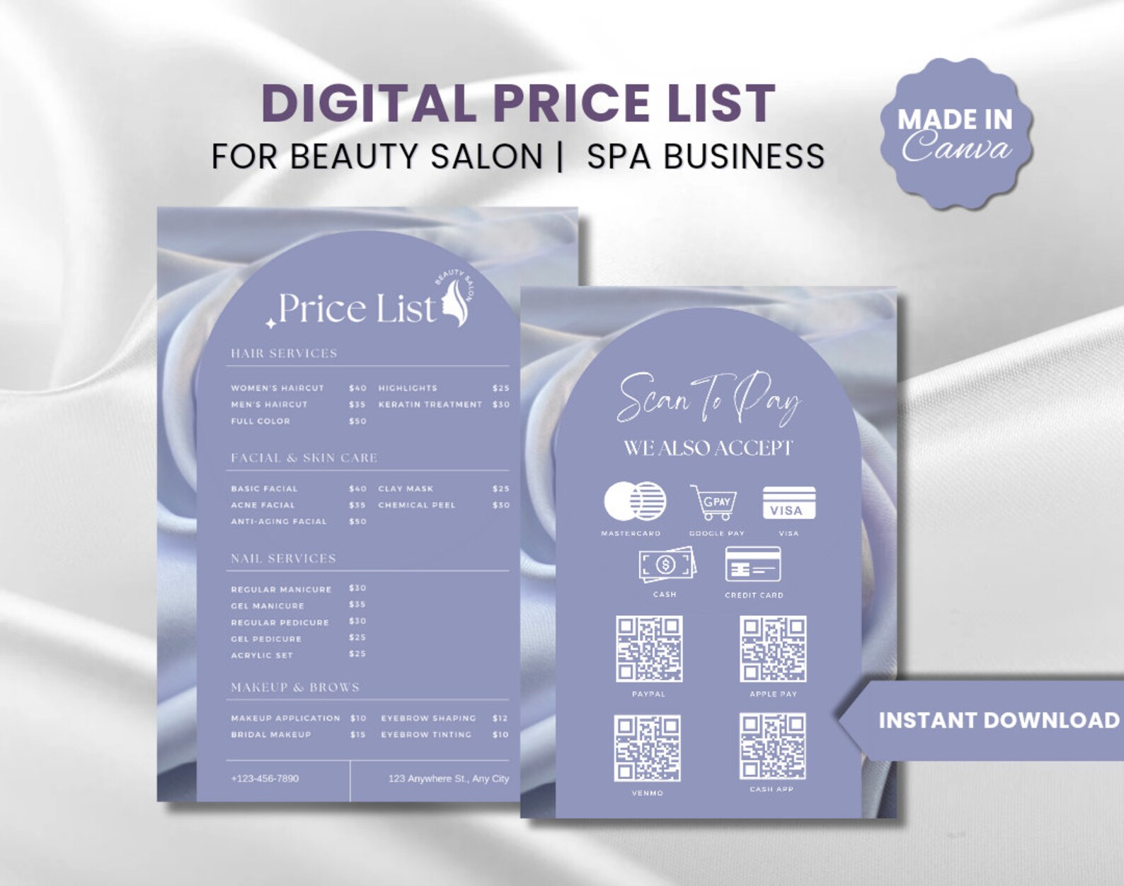 Price List for Beauty Salon, Facial Price, Hair Cut Price, Digital ...