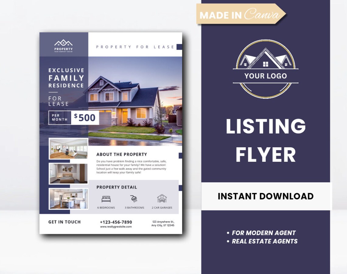 Real Estate Listing Flyer, Real Estate Marketing,property Agents ...