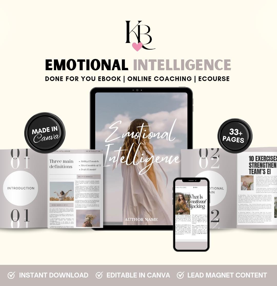 Emotional Intelligence Ebook, Emotion Control Guide, Self Awareness ...