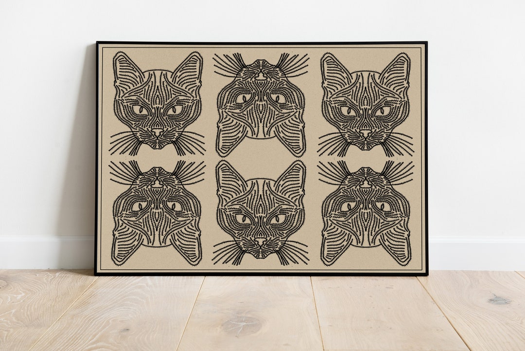 Printable Digital Download Cat Feline Poster/postcard/print A1, 2x3 ...