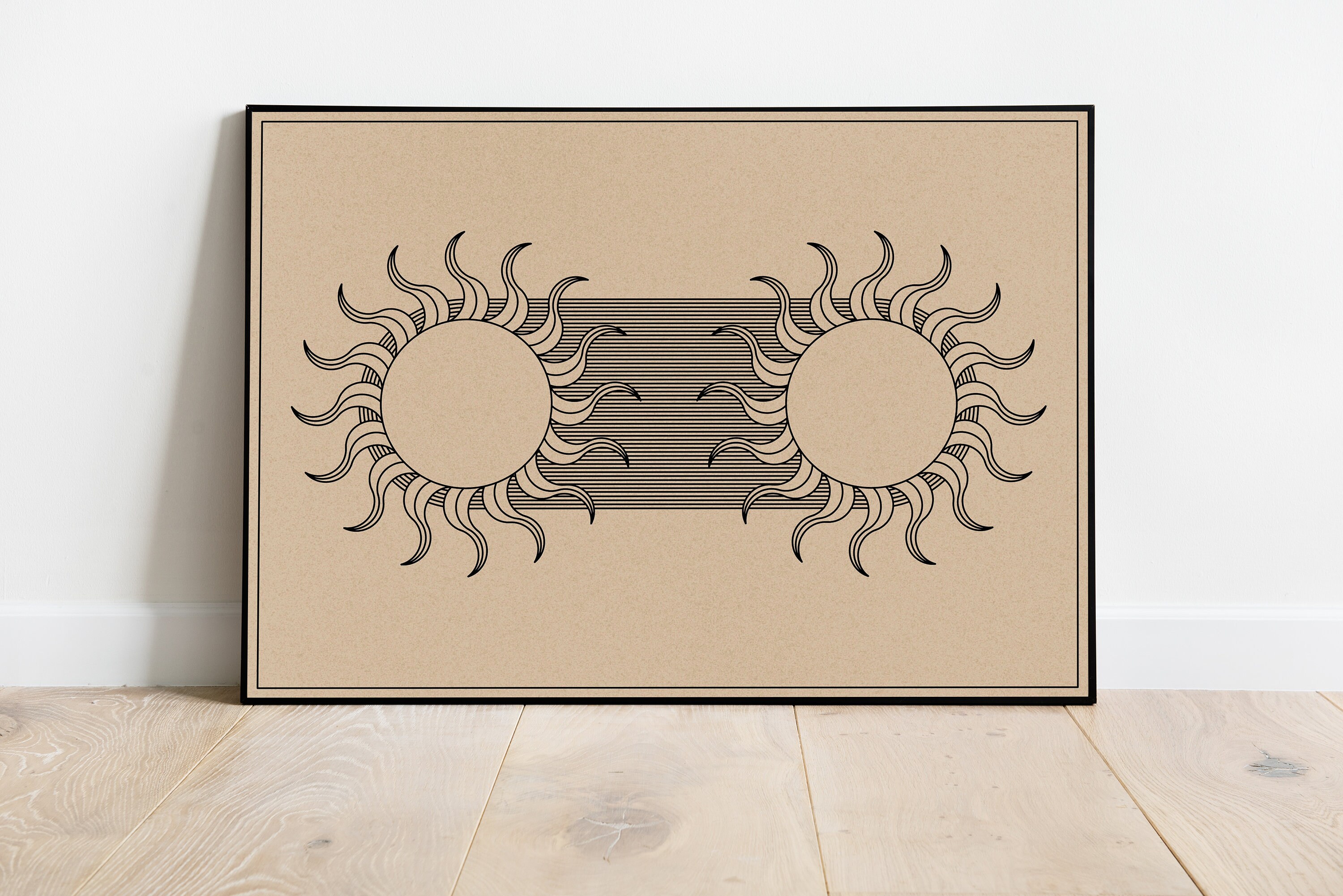 Printable Digital Download Double Sun Poster/postcard/print - Etsy