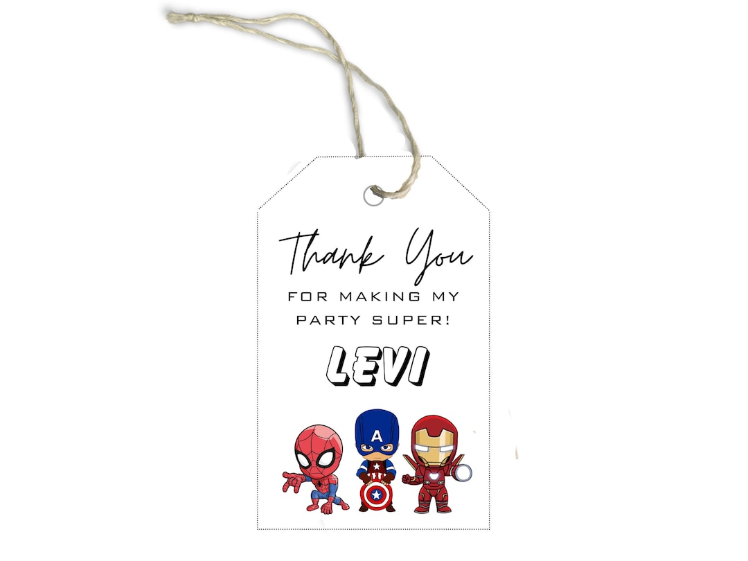 Superhero Birthday Party Favor Tags | Spiderman Editable Birthday Gift ...