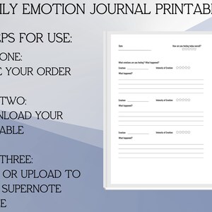 Daily Mood Journal Printable, Digital Emotion Tracker, Daily Mood ...