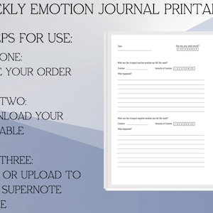 Weekly Mood Journal Printable, Digital Emotion Tracker, Weekly Mood ...