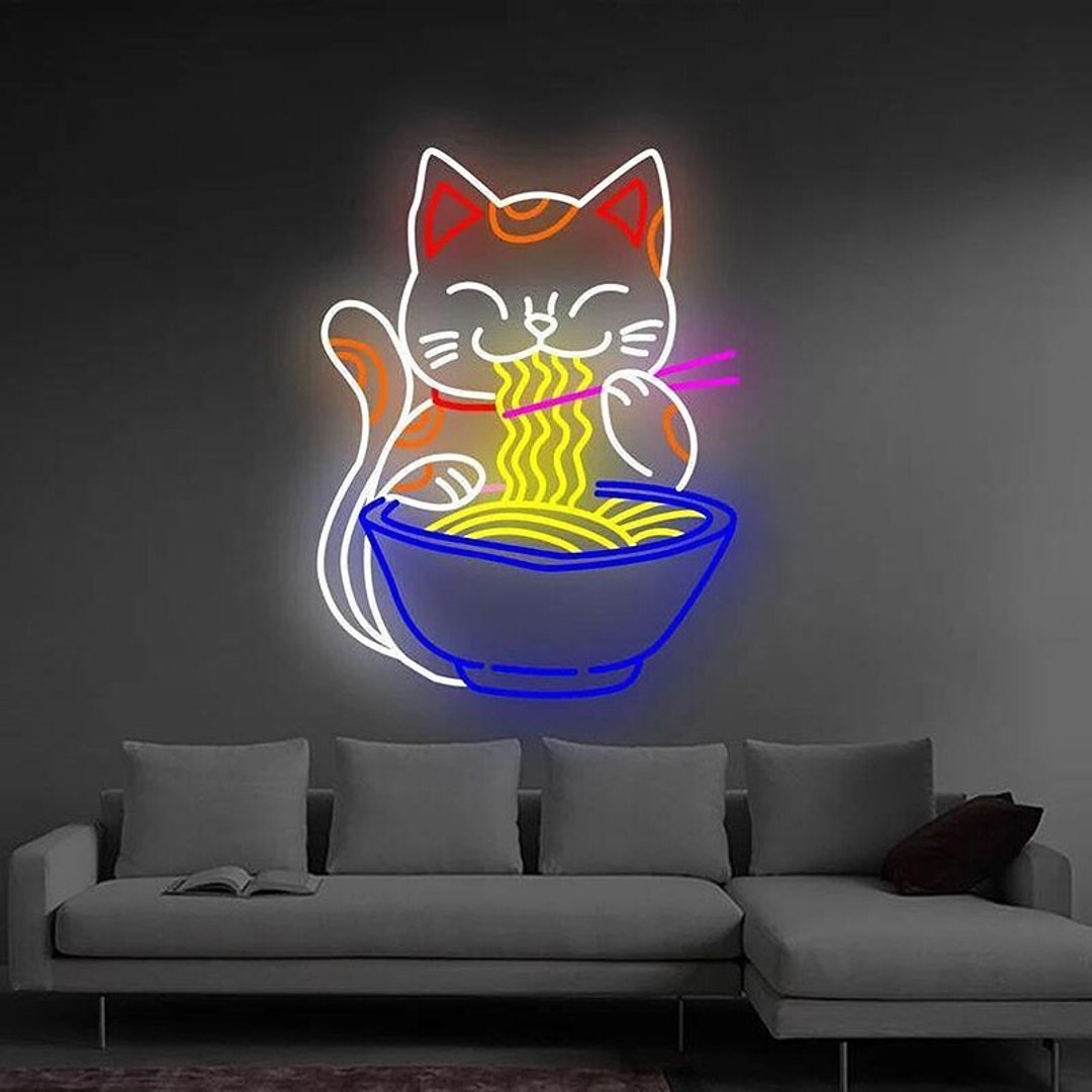 Neon Cat Sign - Etsy