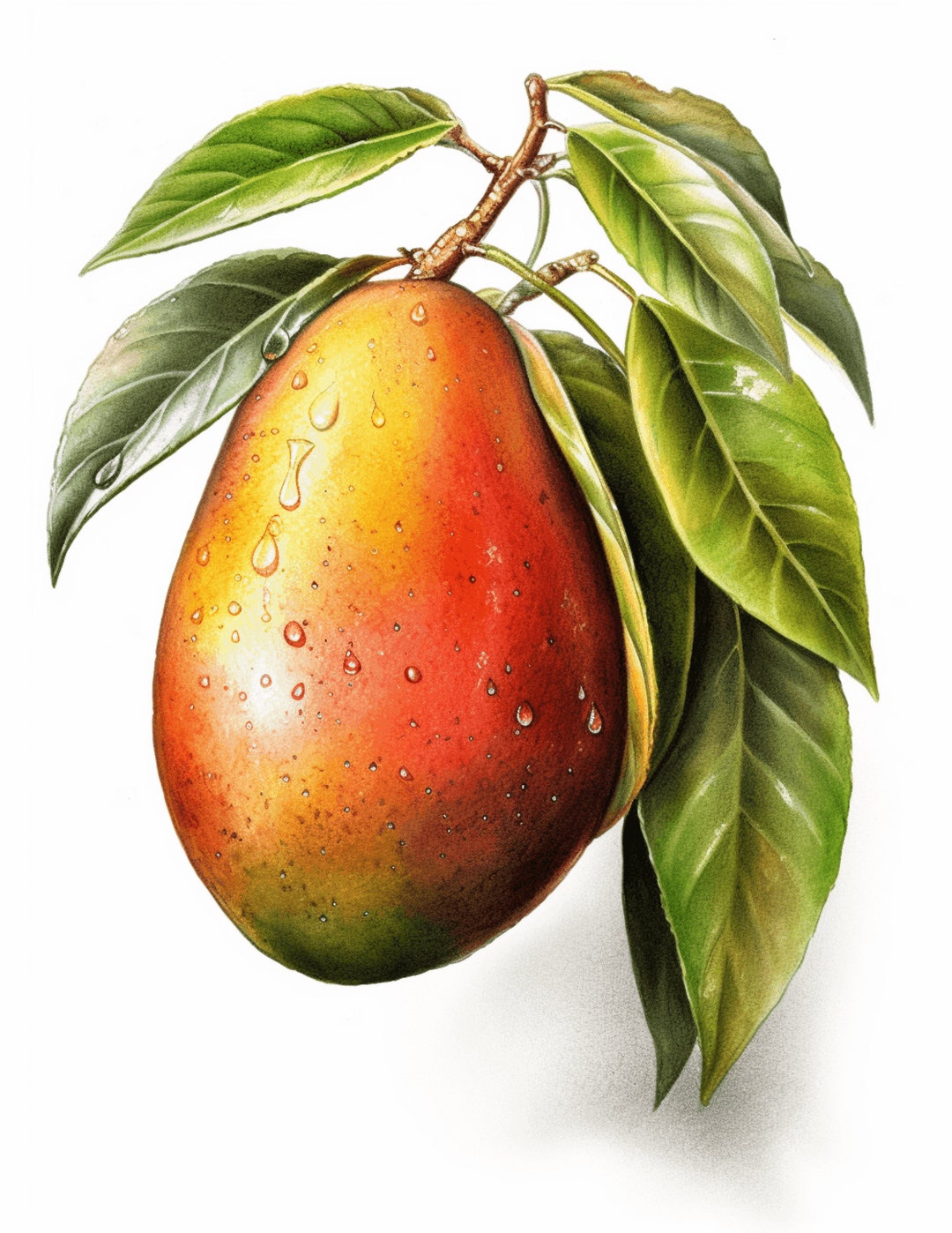 Digital Mango Artwork Tropical Fruit Art Print Instant - Etsy