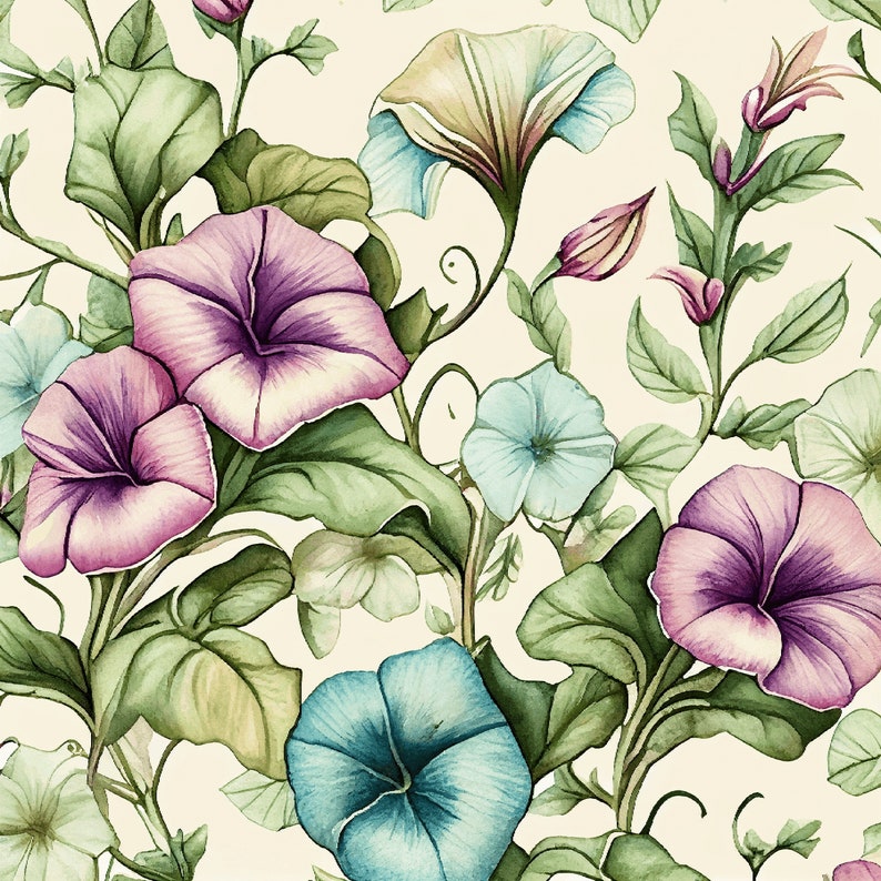 Digital Petunia Flower Art: Printable Clipart Flower SVG Design Petunia ...