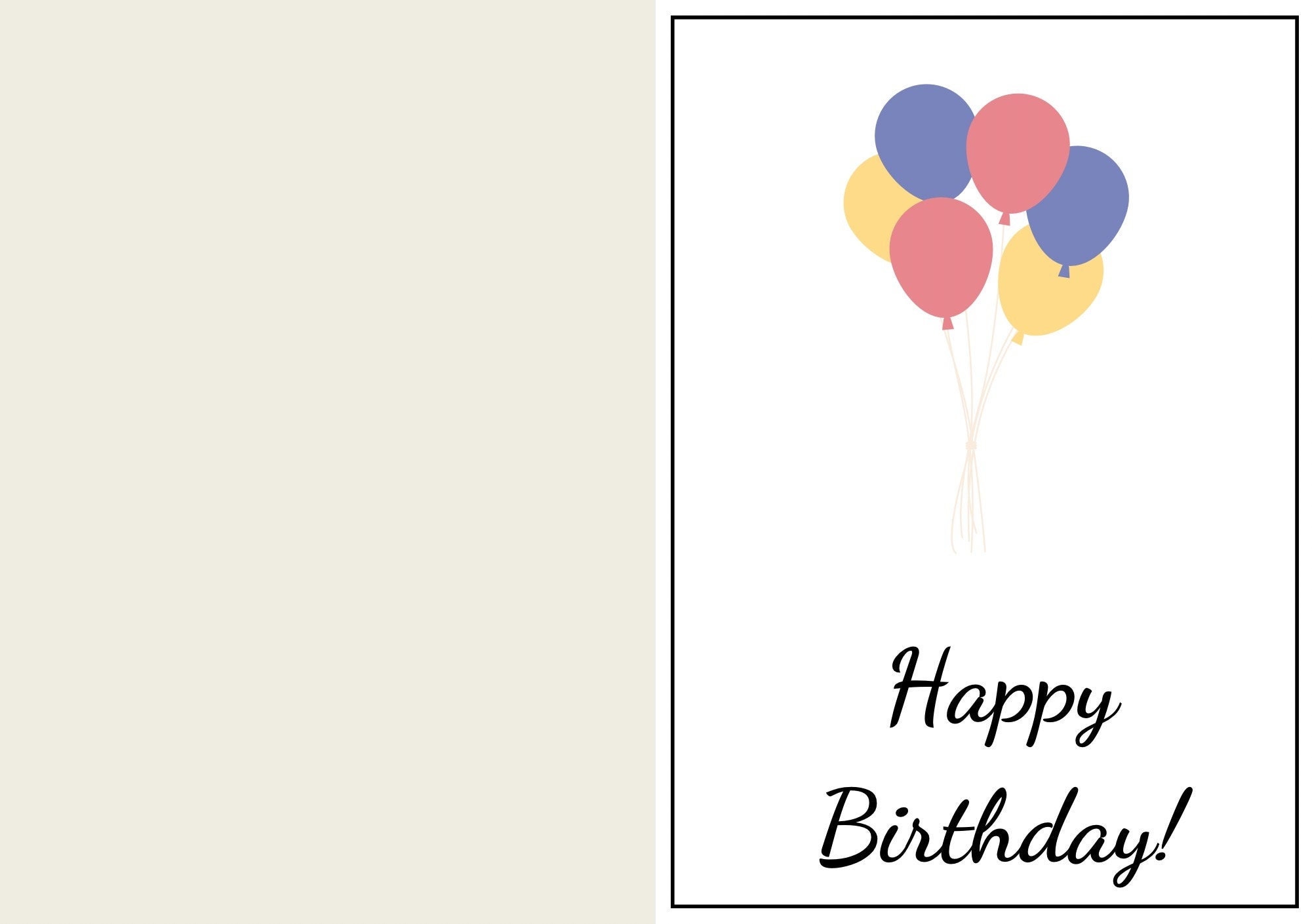 Printable Birthday Card | 'happy Birthday' Message | Digital Download ...